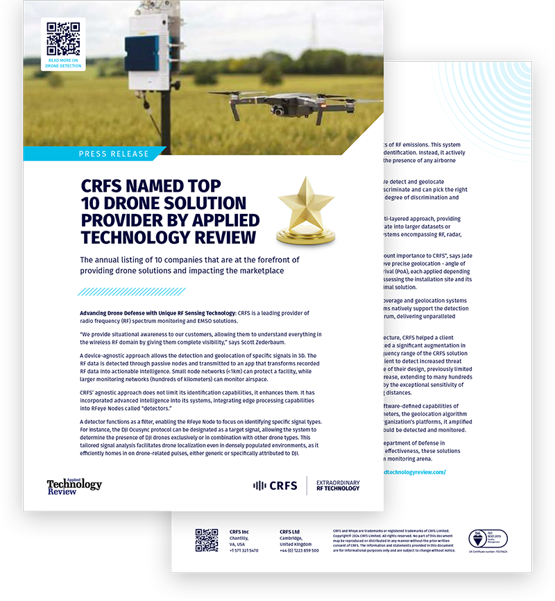 RFeye DroneDefense | CRFS | Spectrum Monitoring and Geolocation