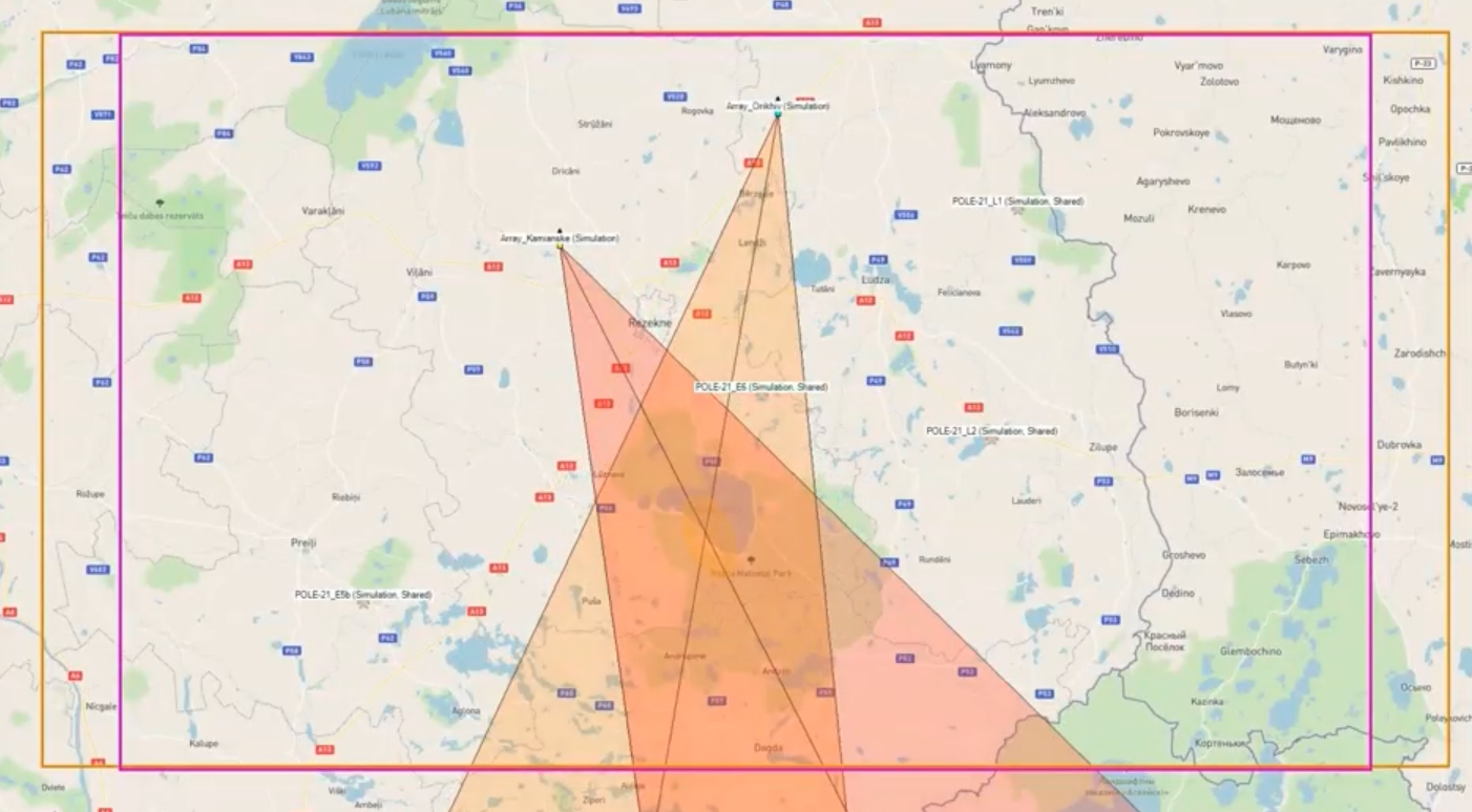 Simulating and geolocating enemy jamming for training and wargaming